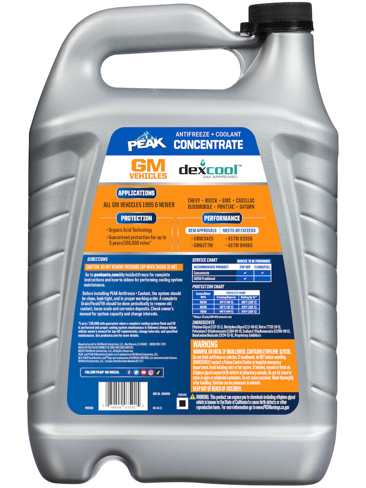 PEAK® DEX-COOL® Concentrate Antifreeze + Coolant