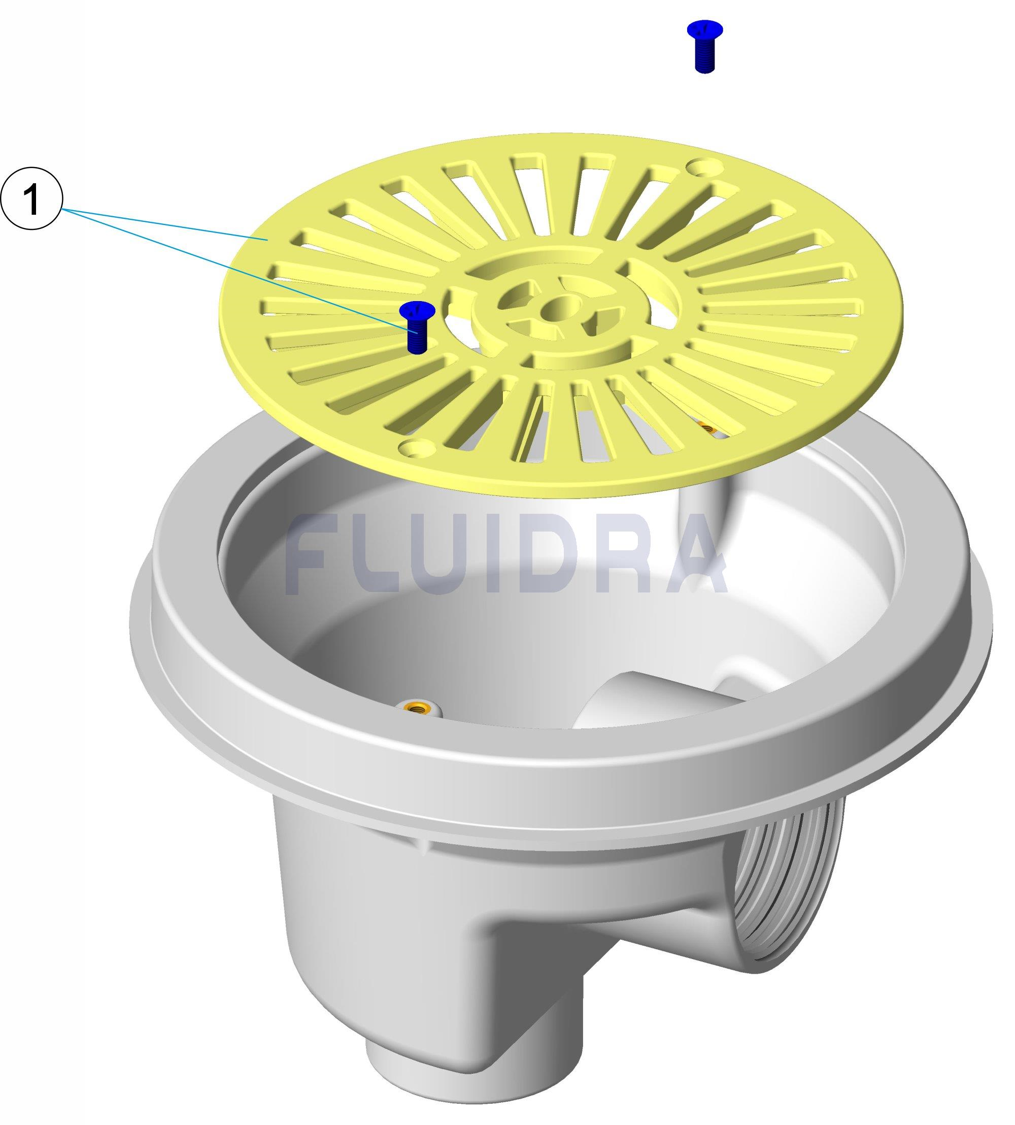 Pool shell equipment: Round main drains flat grating - for concrete ...
