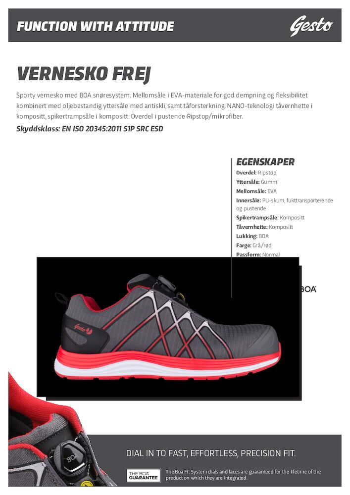 GESTO SKYDDSSKO FREJ S1PS - köp hos Swedol